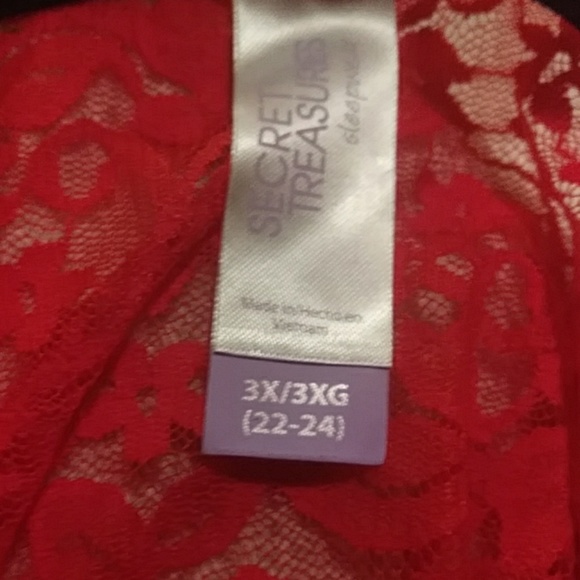 ONE WORLD | Intimates & Sleepwear | Red With Black Lace Nightie | Poshmark